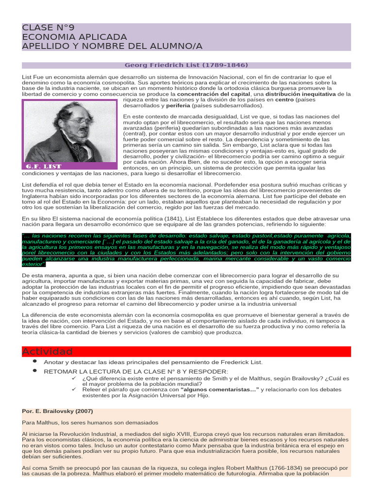 Aportes de Georg Friedrich List en Economía | PDF | Nación | Riqueza