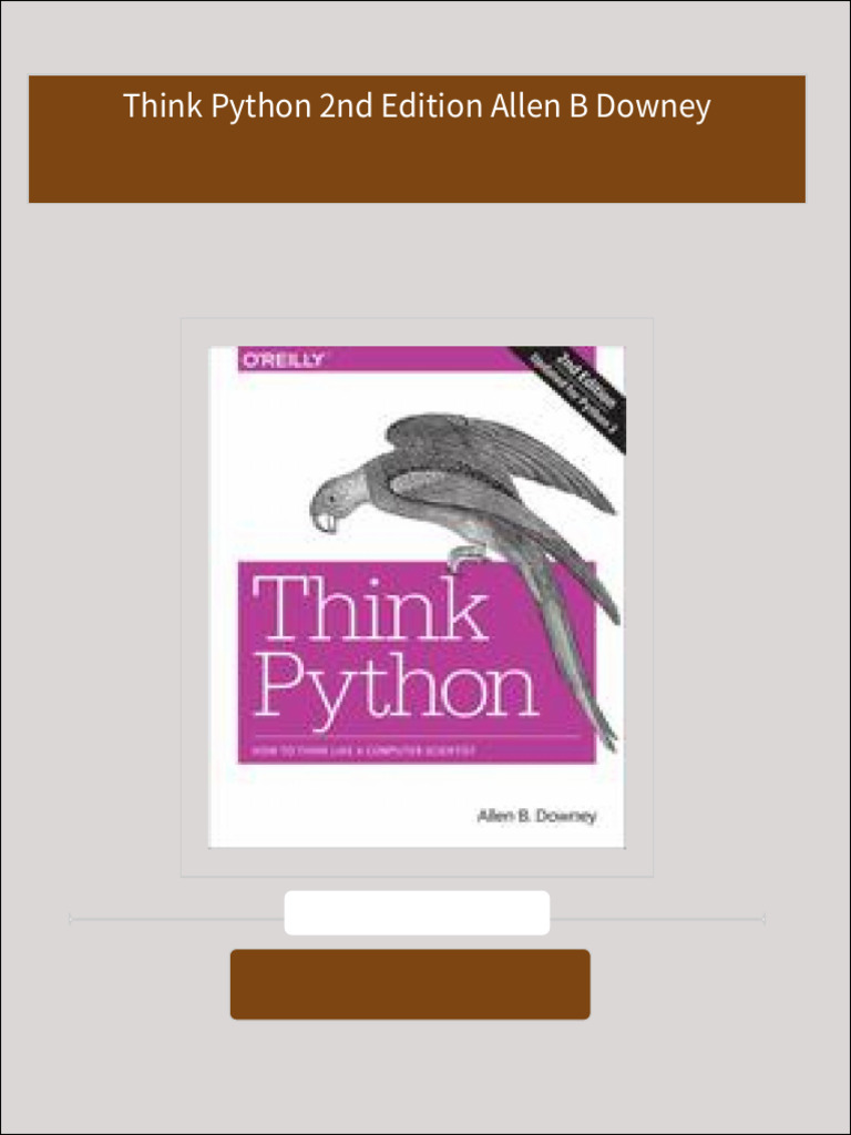 Where can buy Think Python 2nd Edition Allen B Downey ebook with cheap ...