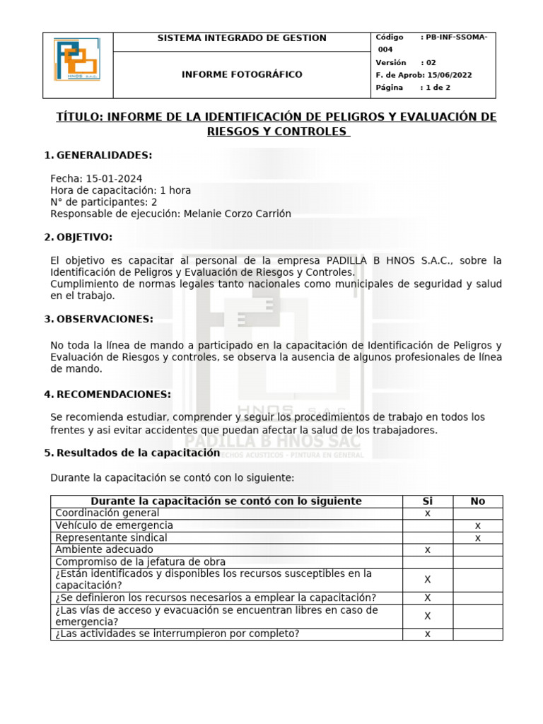 Pb-Inf-Ssoma-004 Informe Fotografico | PDF