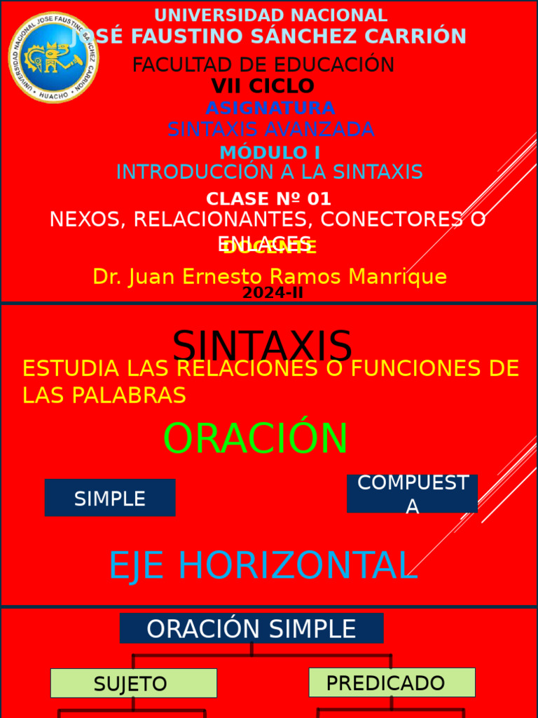 Clase 1 Sintaxis | PDF | Unidades Semánticas | Semántica