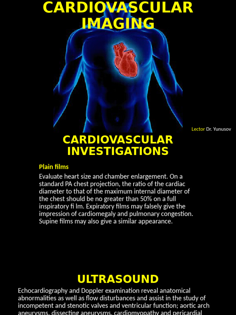 Cardiovascular Imaging Techniques Overview | PDF | Vein | Heart