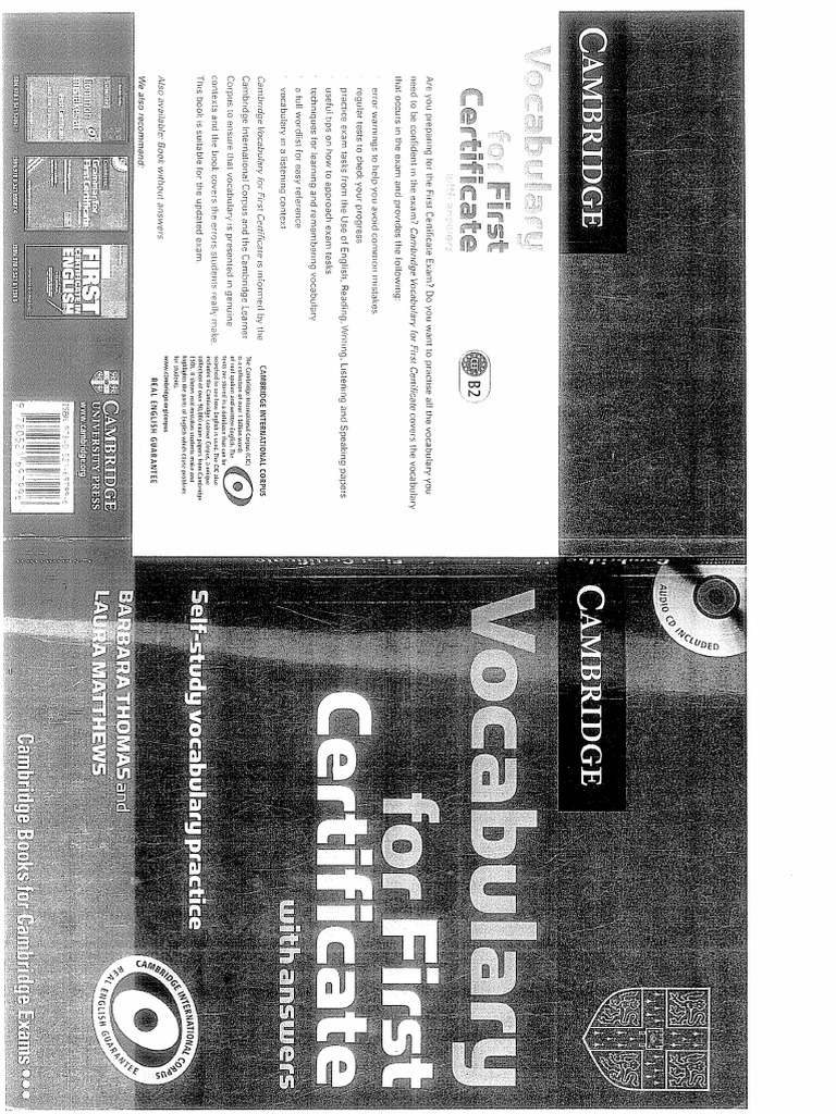 Cambridge - Vocabulary For First Certificate | PDF