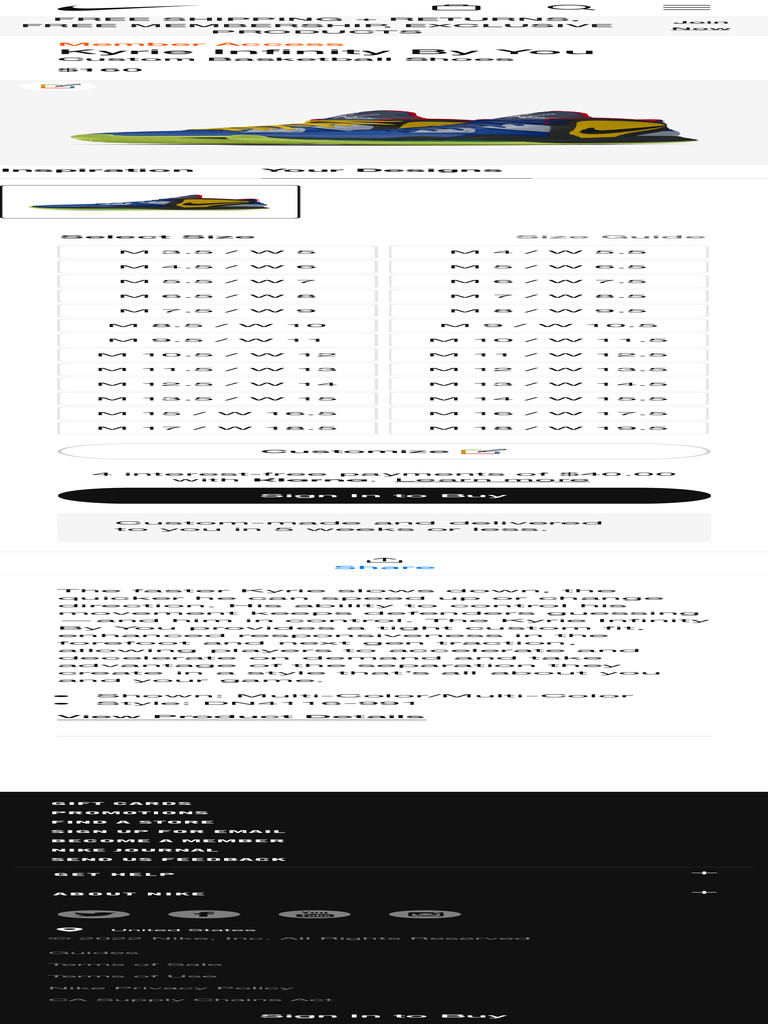 Kyrie Infinity by You Custom Basketball Shoes. | PDF