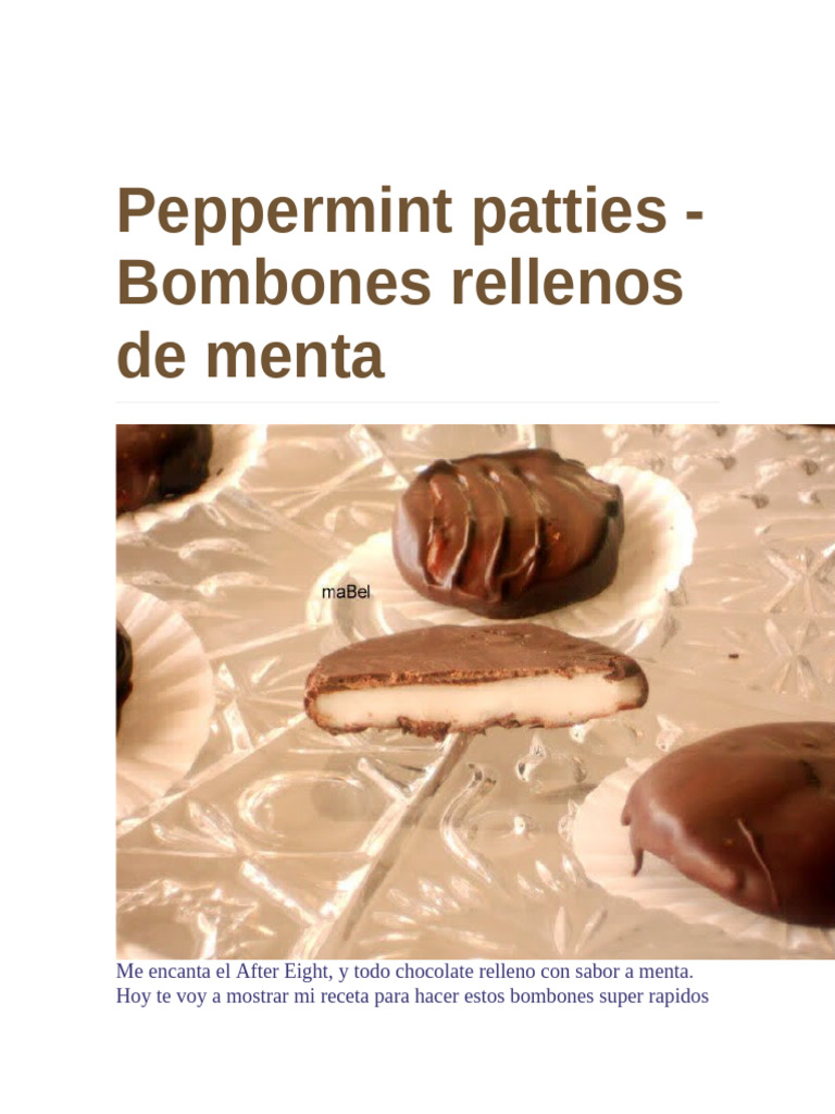 Bombones Rellenos de Menta | PDF