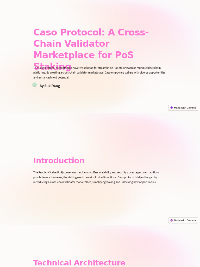 Caso Protocol A Cross Chain Validator Marketplace For PoS Staking | PDF | Cryptocurrency ...