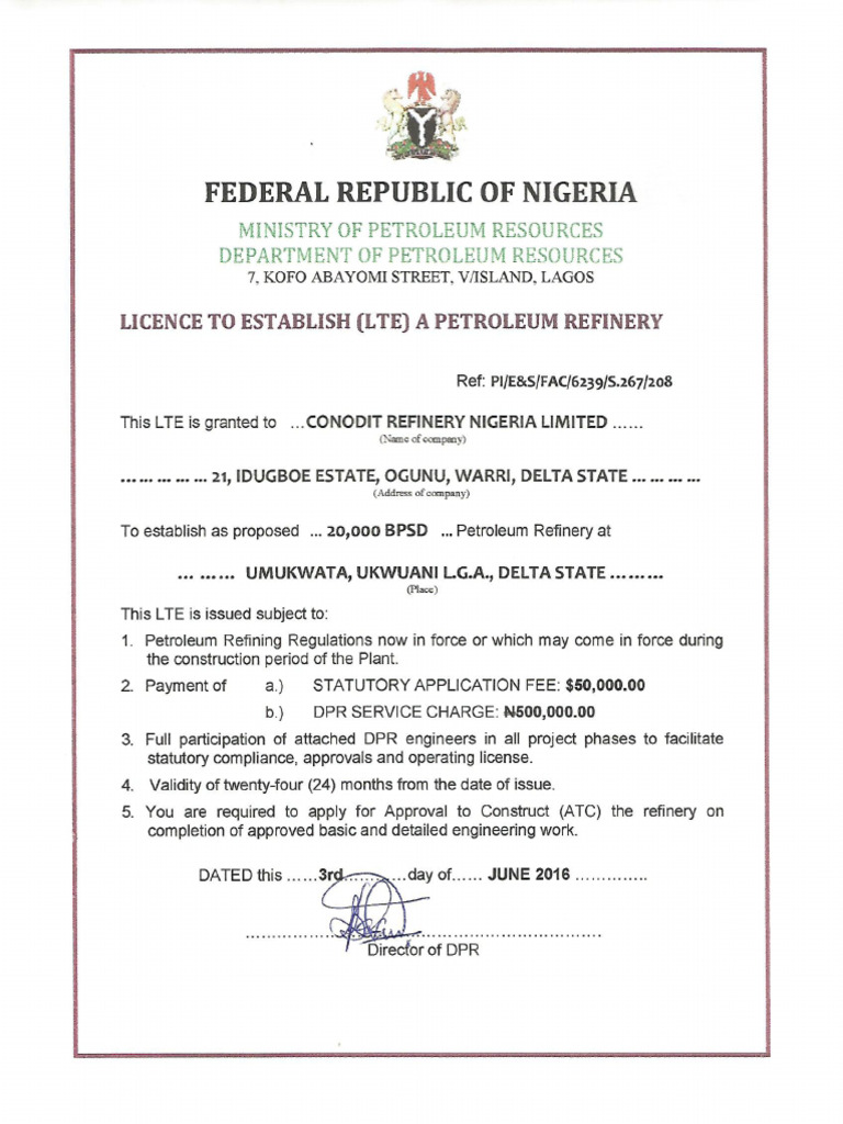 Conodit Refinery License | PDF