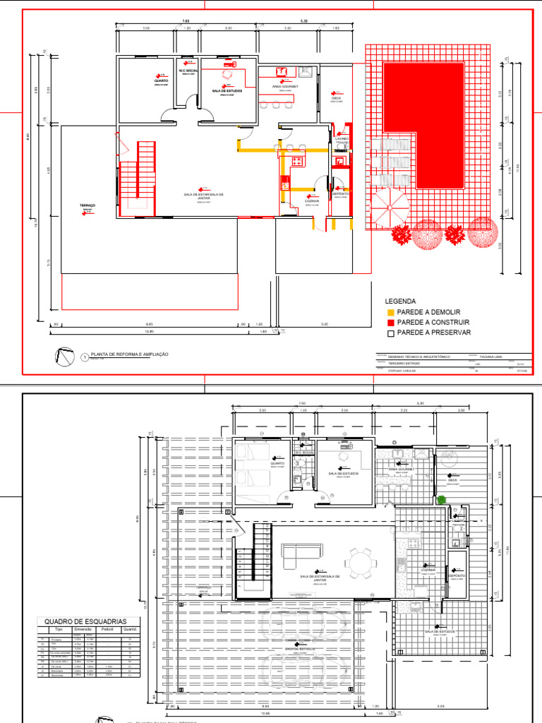 Planta Baixa e Cortes de Reforma | PDF | Desenho | Artesanato