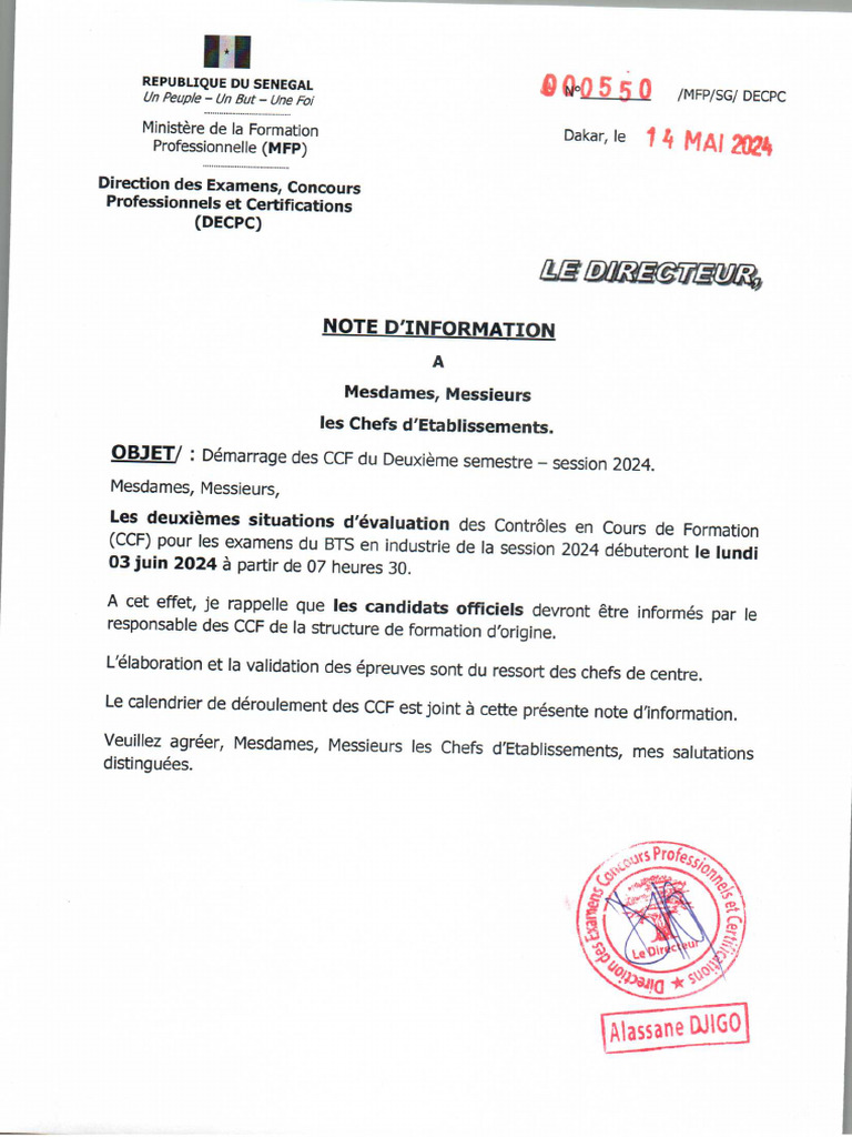 Convocation CCF 2 2024 | PDF