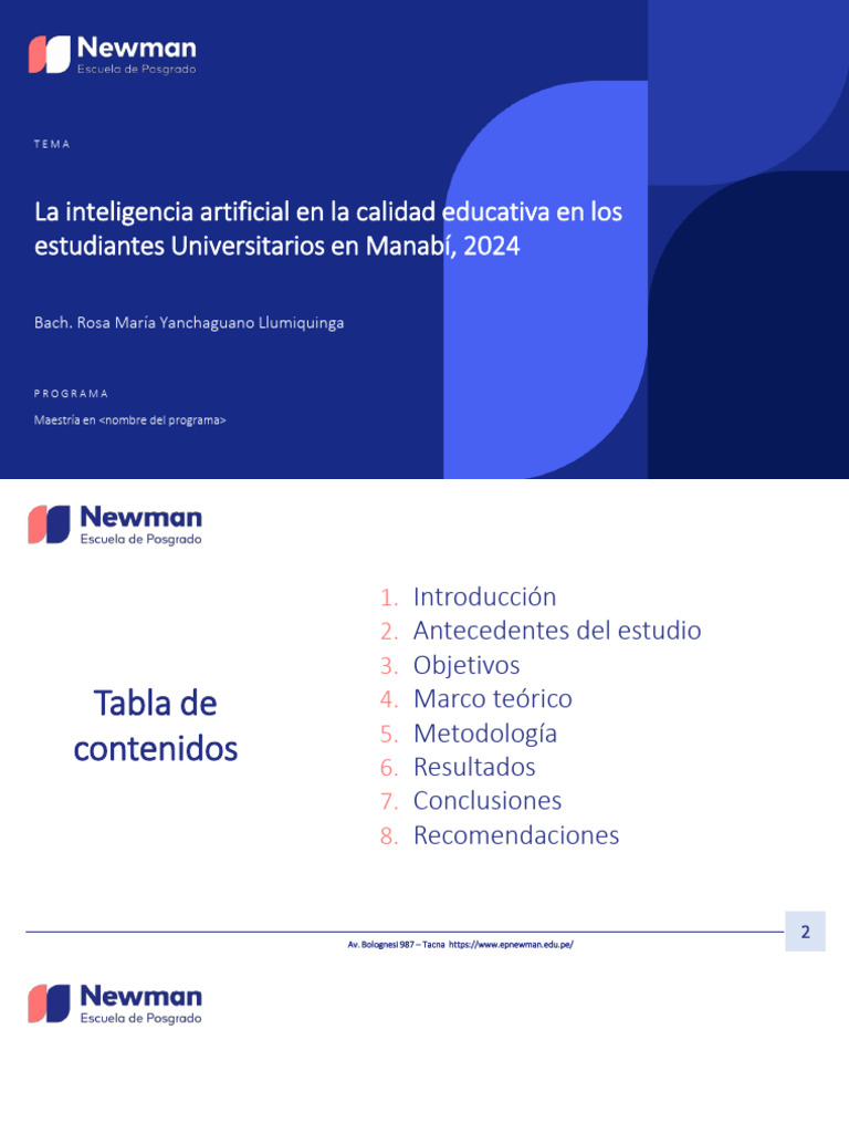 06_Plantilla_defensa newman | PDF | Inteligencia artificial | Inteligencia (IA) y semántica
