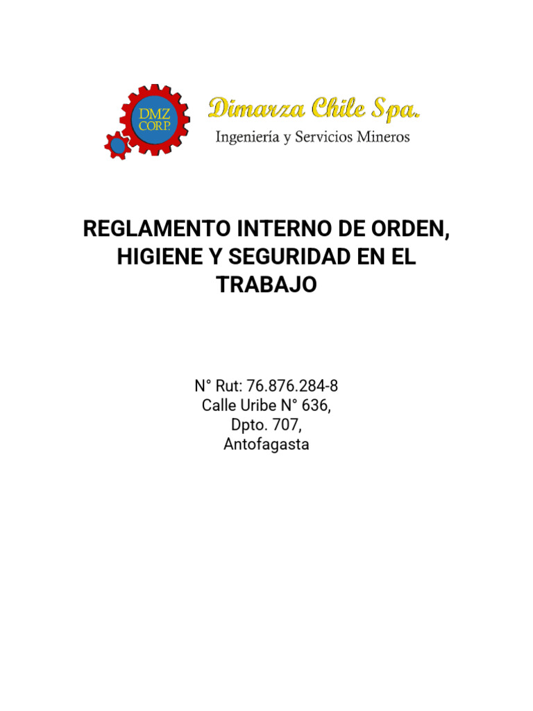 Reglamento Interno de Orden Higiene y Seguridad_DMZ | PDF | Salario | Derecho laboral