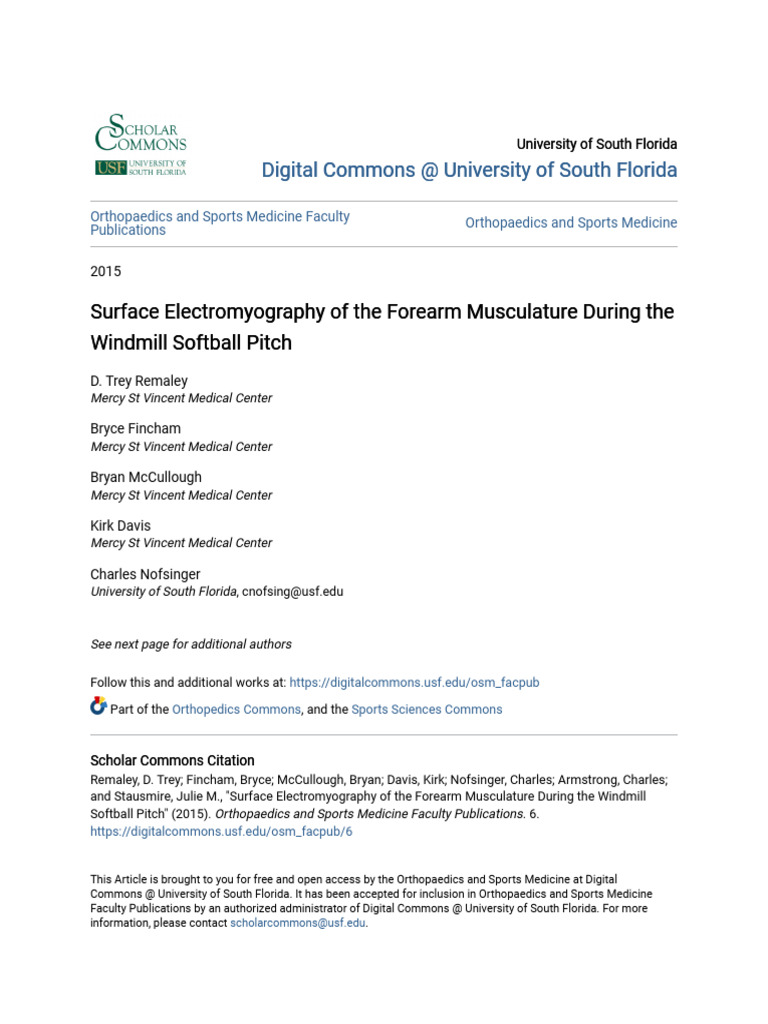 Surface Electromyography of The Forearm Musculature During The Wi | PDF ...