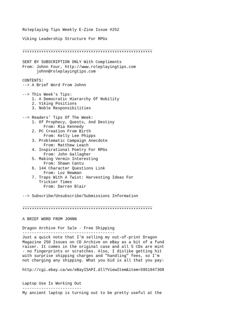 Issue 252 | PDF | Prophecy | Role Playing Games Issue 252 | PDF | Prophecy | Role Playing Games