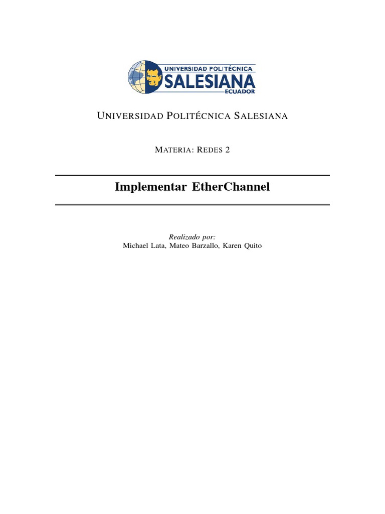 Implementar EtherChannel | PDF | Arquitectura de internet | Ethernet