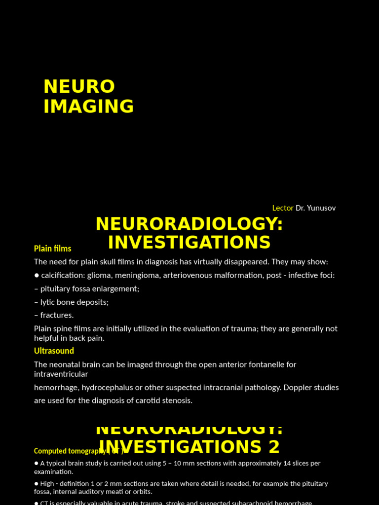 Neuroimaging | PDF | Vertebral Column | Stroke