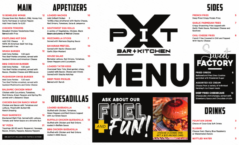 Pit Stop Kitchen Menu - 32322 | PDF | Foods