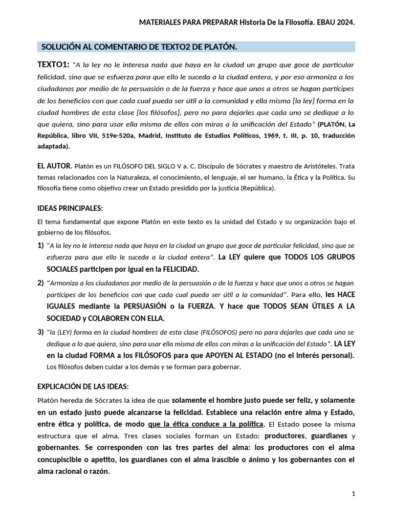 Comentario Platon 2 | PDF | Platón