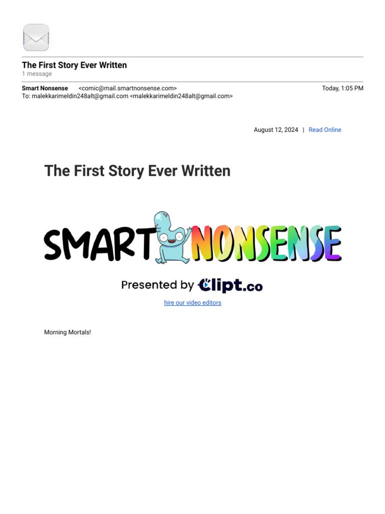 Unified Email - The First Story Ever Written | PDF | Epic Of Gilgamesh ...