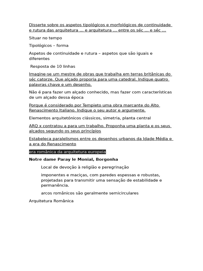 Disserte Sobre Os Aspetos Tipológicos e Morfológicos de Continuidade e ...