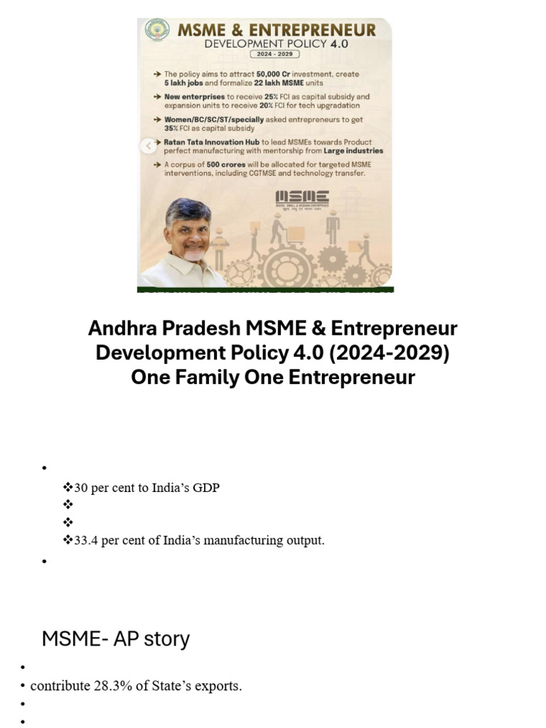 Andhra Pradesh MSME & Entrepreneur Development Policy 4 | PDF ...