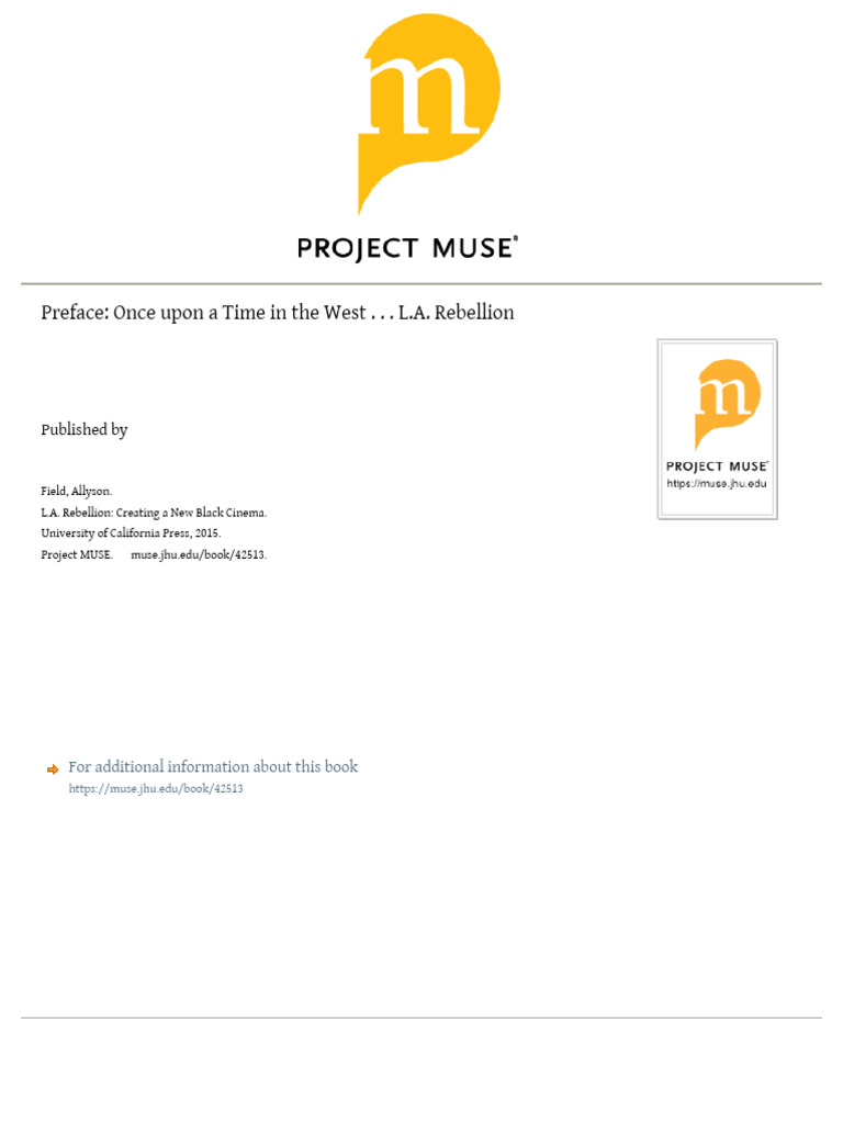 L.A. Rebellion: Birth of Black Cinema | PDF