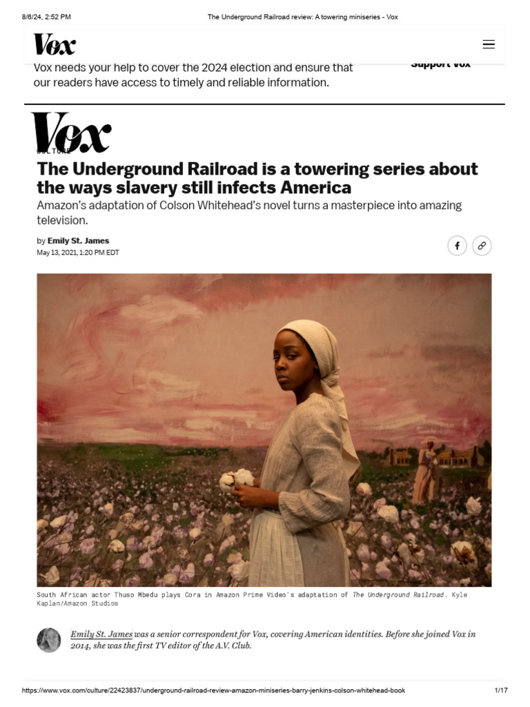 The+Underground+Railroad+Review +a+Towering+Miniseries+ +vox | PDF