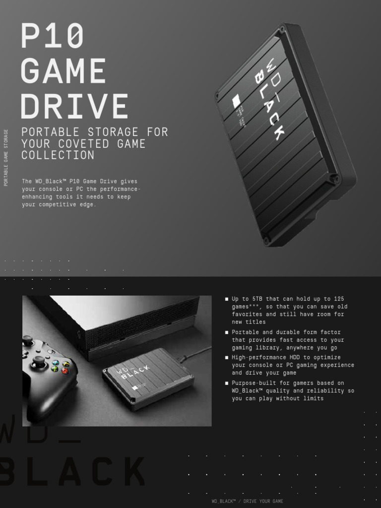 Data Sheet WD Black p10 Game Drive | PDF | Computing | Computer ...