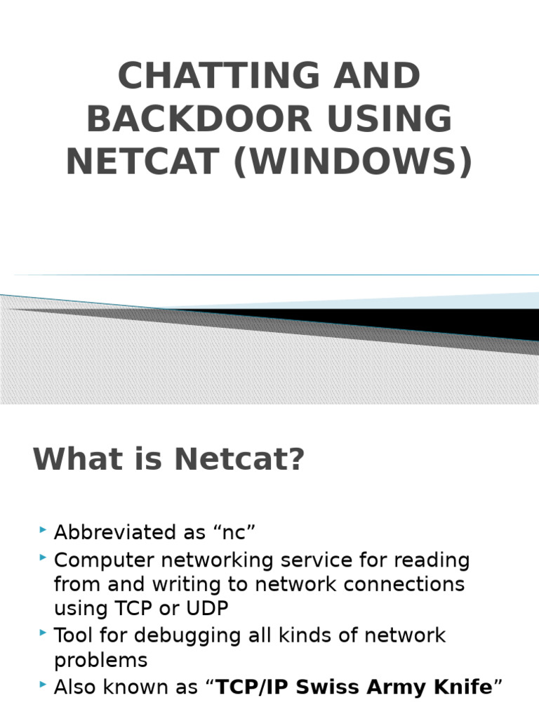 Netcat Guide for Network Enthusiasts | PDF | Port (Computer Networking) | Transmission Control ...