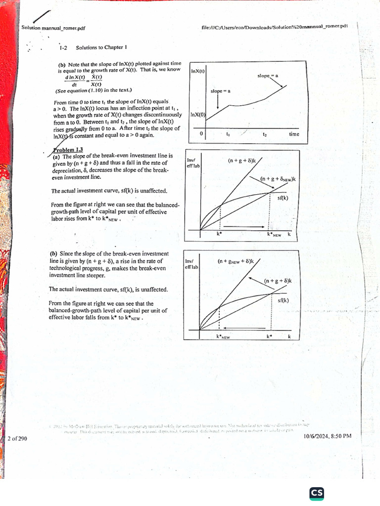 7.10.2024 502 Solow Model Problems 1.3 and 1.7 Keynesian DSGE Model Necessary Derivations | PDF