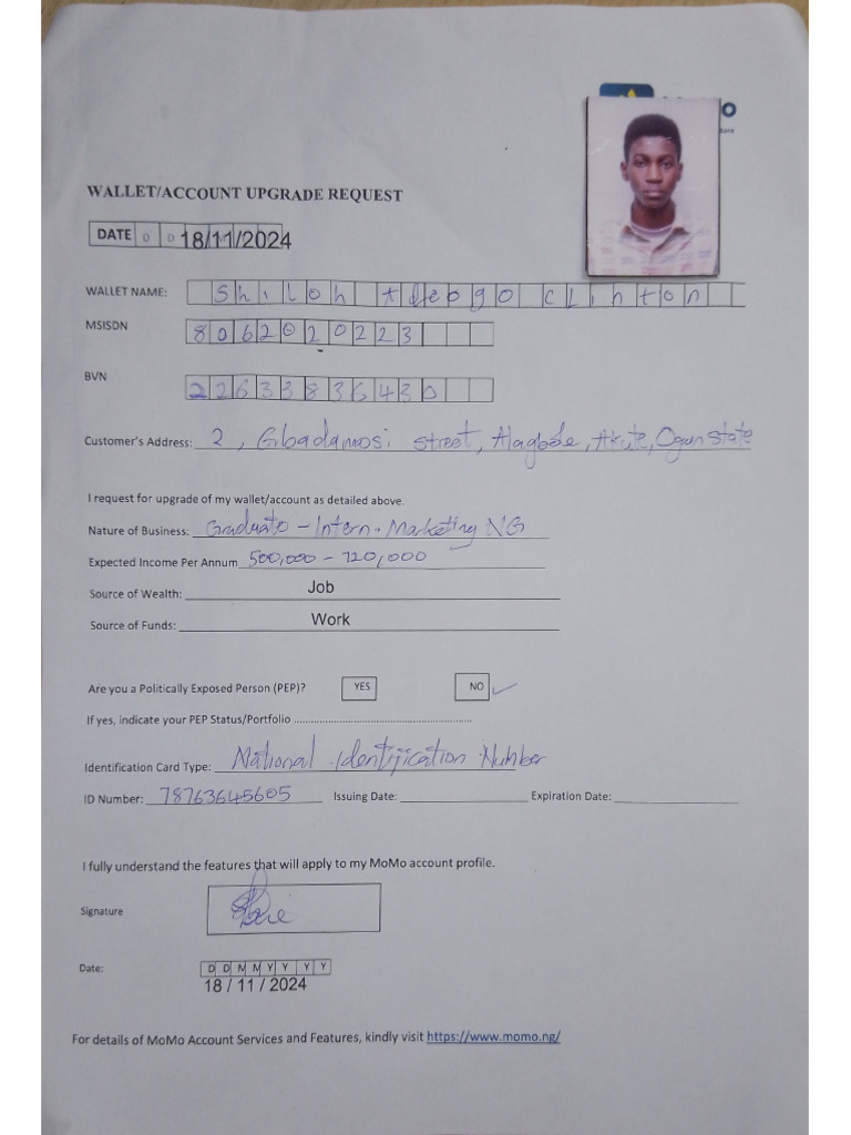 momo form | PDF