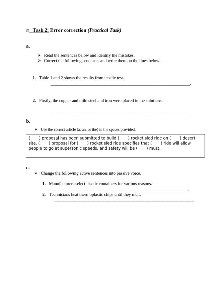 Error Correction and Sentence Revision Guide | PDF