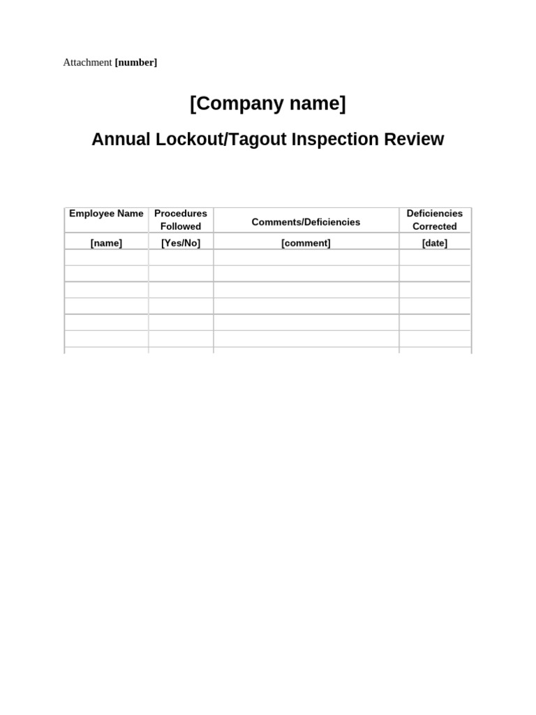 Annual-Lockout-Tagout-Inspection-Review | PDF