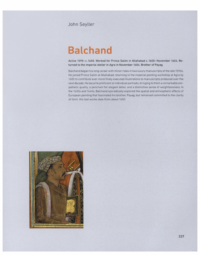 Balchand: Mughal Painter's Legacy | PDF