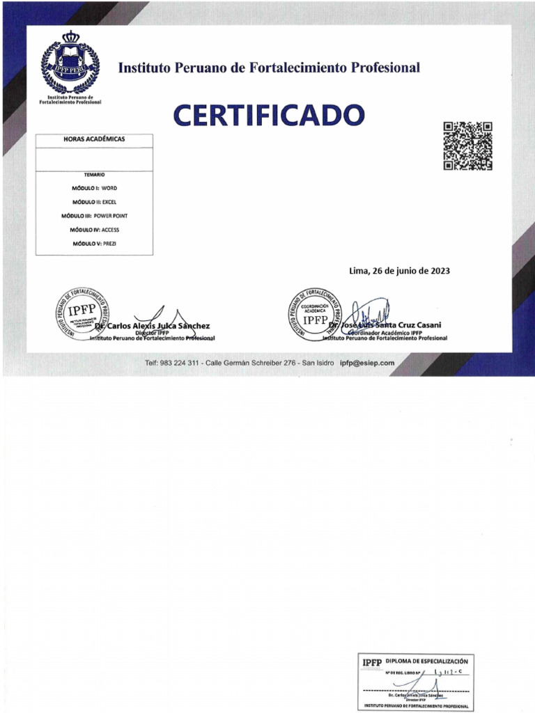 CERTIFICADO OFIMÁTICA PROFESIONAL | PDF