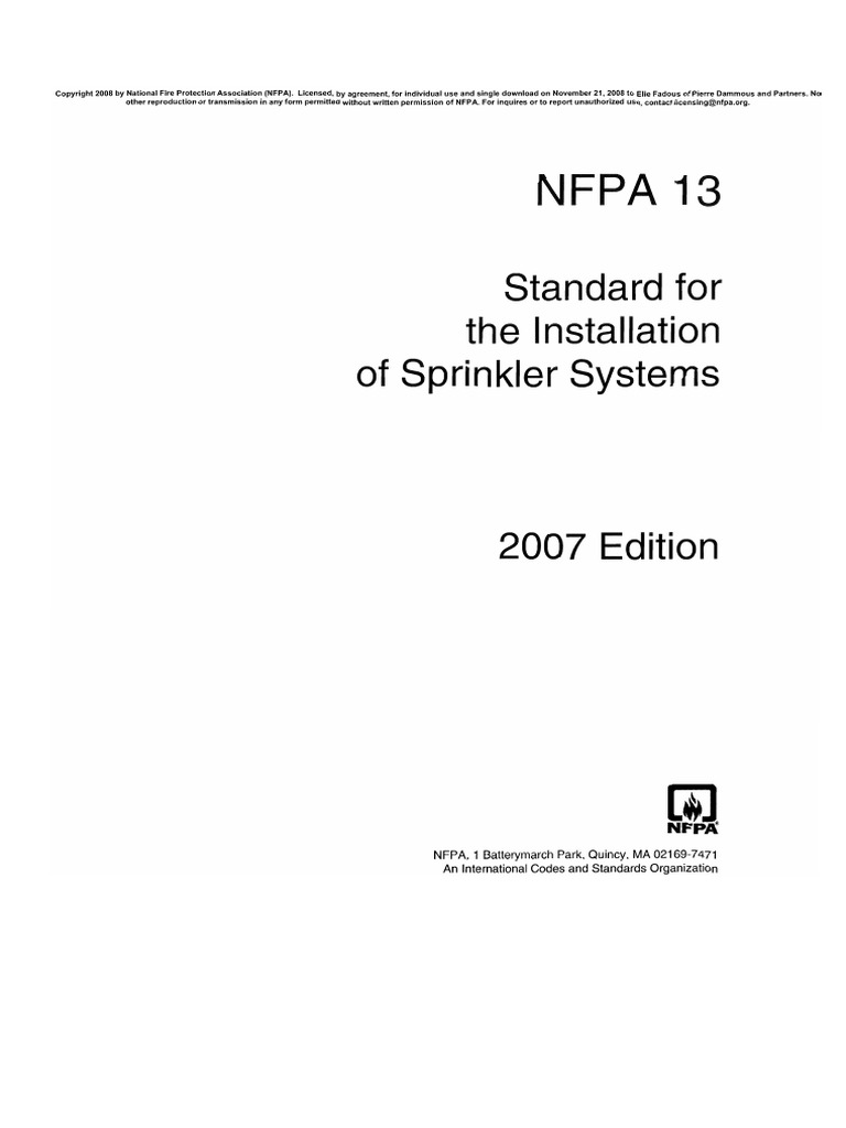 NFPA 13 2007 Original | PDF