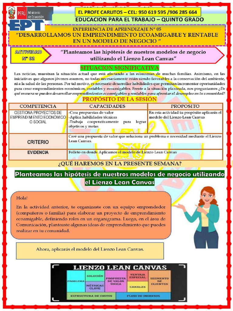Experiencia de Aprendizaje #05 - Actividad #02 - 5to Grado - Ept - 00001 | PDF