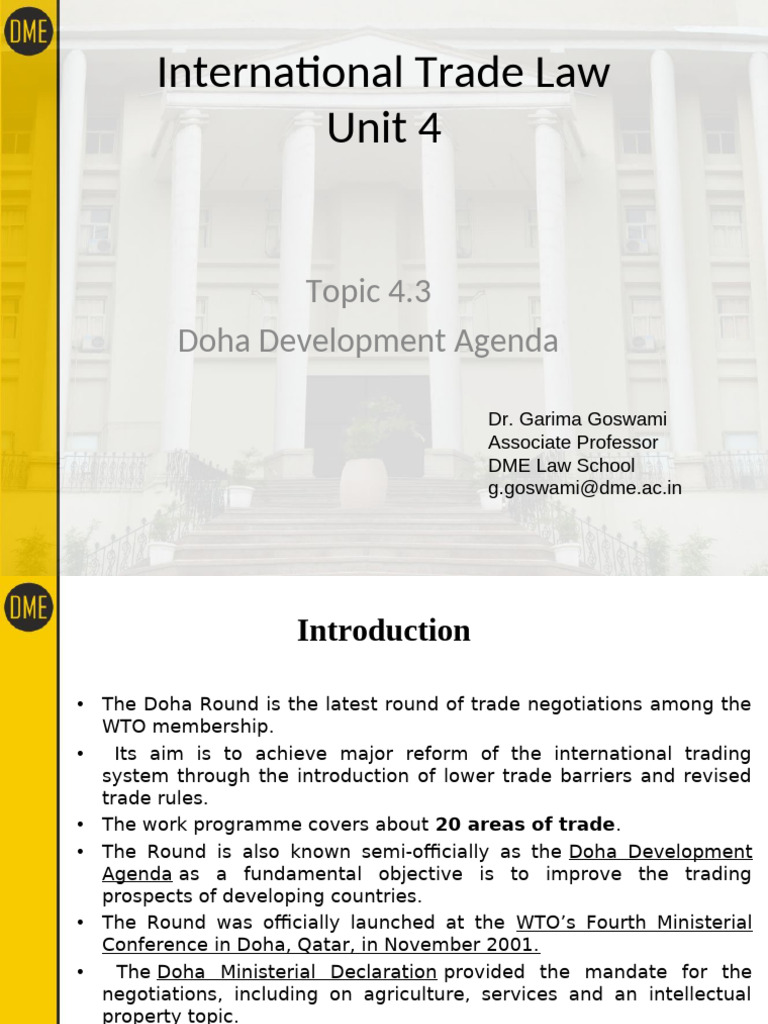 4.3 Doha Development Agenda | PDF | Doha Development Round | World ...