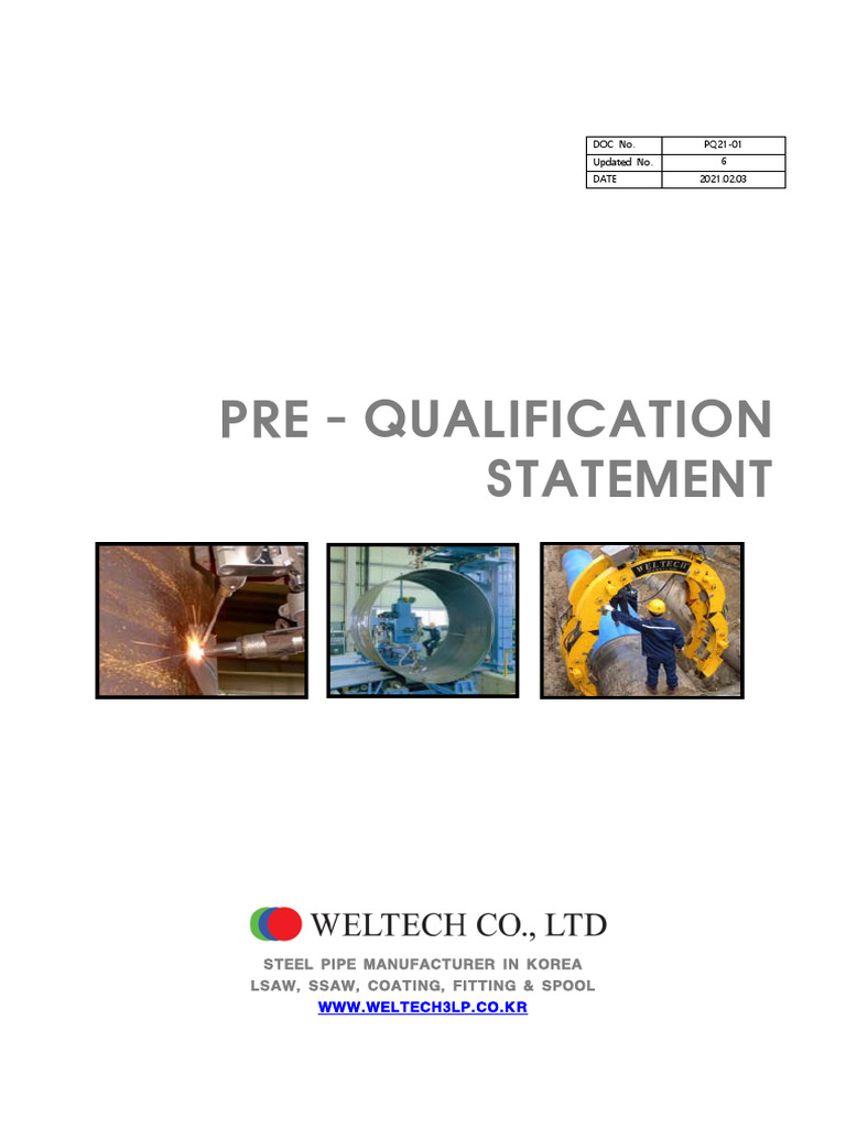 WELTECH PQ (20210203) | PDF | Pipe (Fluid Conveyance) | Welding