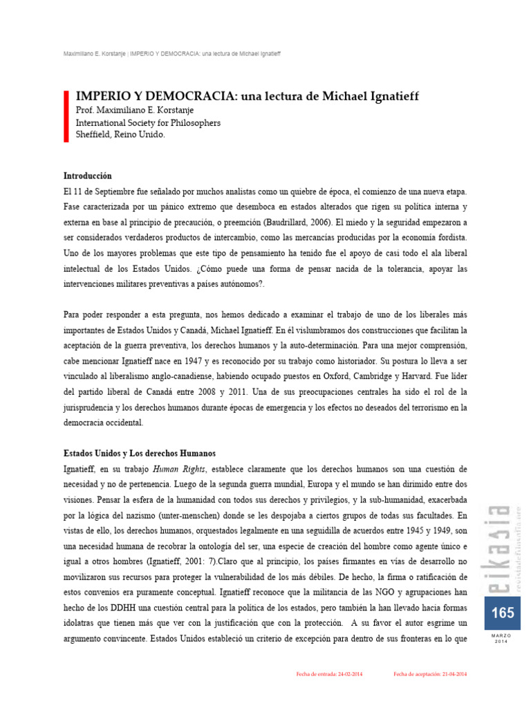 IMPERIO_Y_DEMOCRACIA_LECTURA_DE_MICHAEL | PDF | Democracia | Ideologías ...