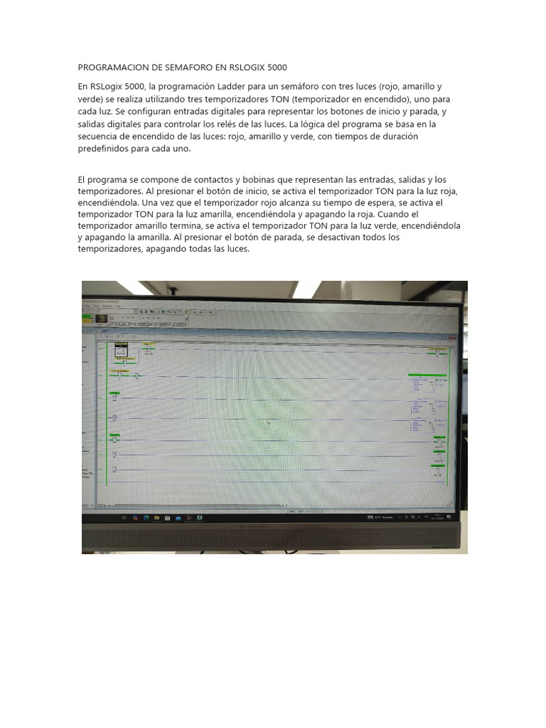 Programación de Semáforo en RSLogix 5000 | PDF