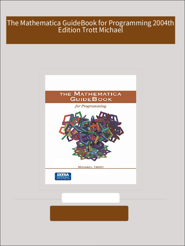 Where Can Buy The Mathematica GuideBook For Programming 2004th Edition Trott Michael Ebook With ...