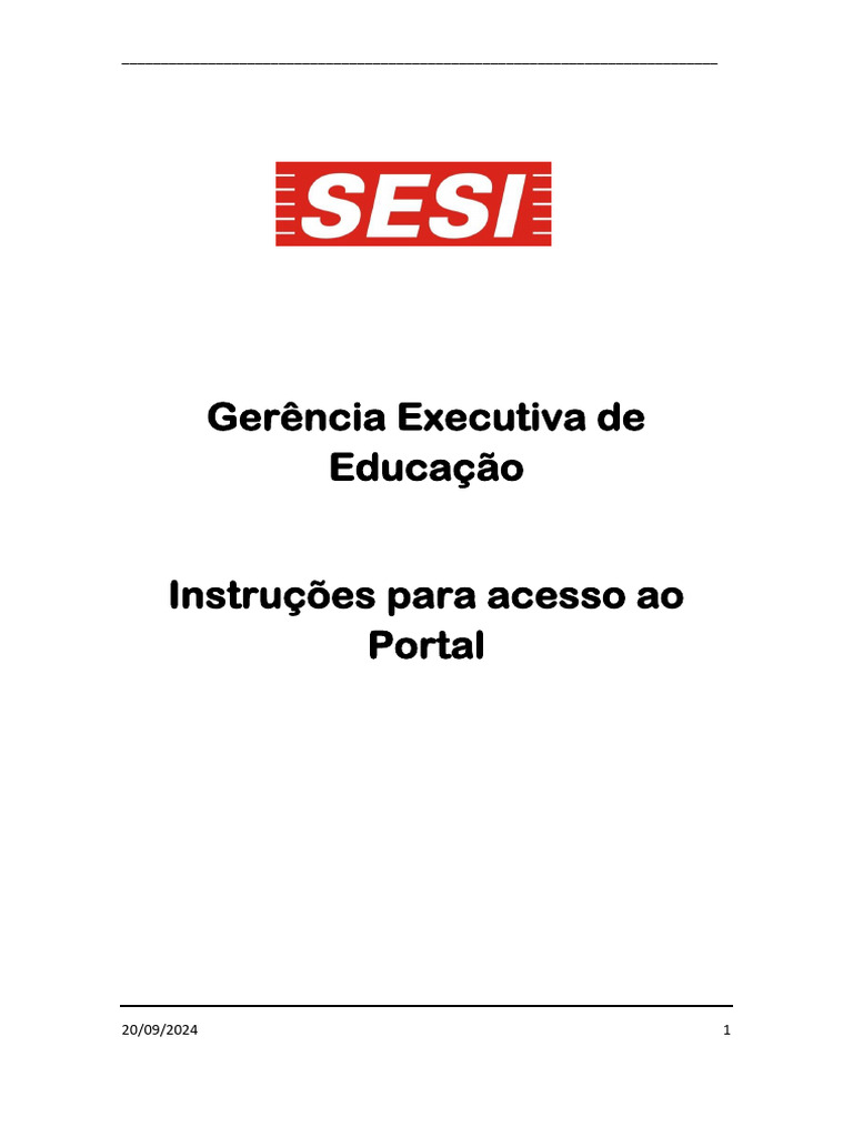 Acesso ao Portal Educacional SESI-SP | PDF | Senha | Informática