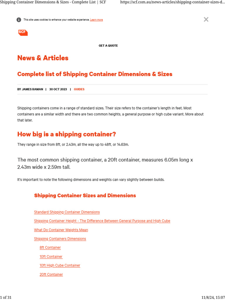 Shipping Containers | PDF | Length | Cargo