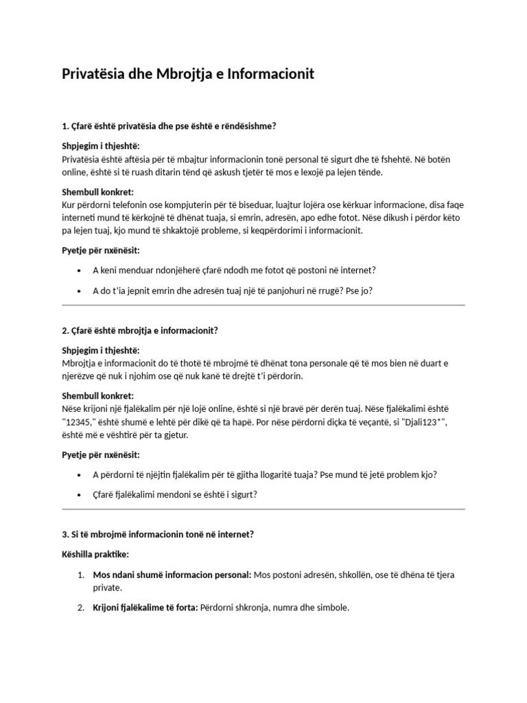 Privatësia Dhe Mbrojtja e Informacionit | PDF