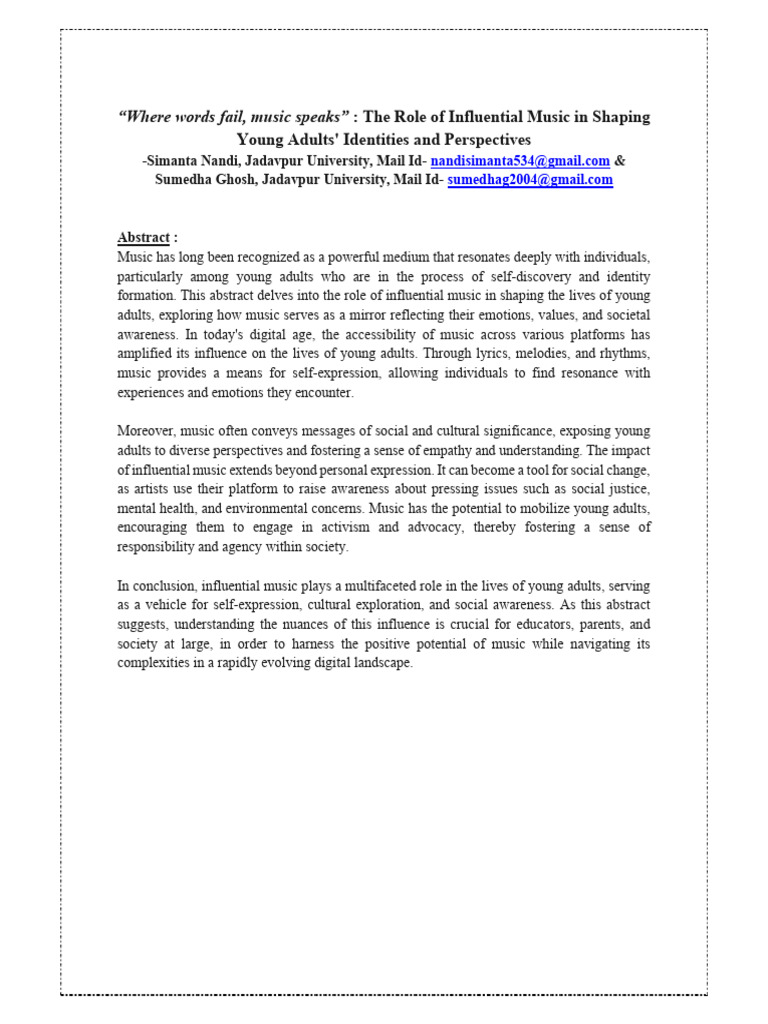 "Where Words Fail, Music Speaks": The Role of Influential Music in ...