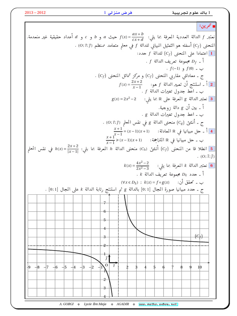 Devoir - Libre - 1bac - Sexp - Generalite - fonctionFP SM | PDF