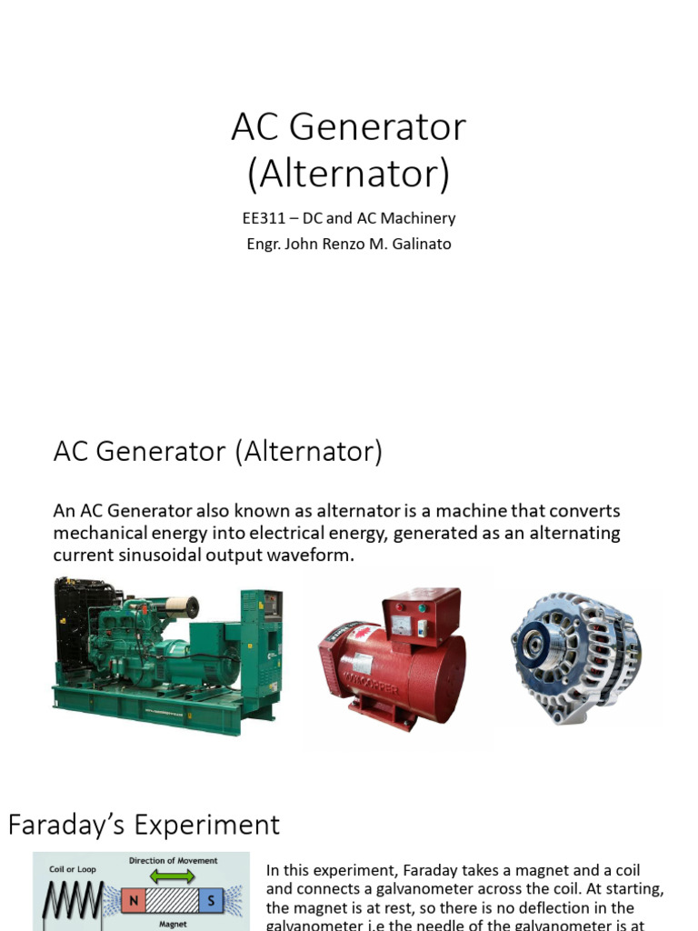 III.-AC-Generator | PDF | Inductor | Electric Generator