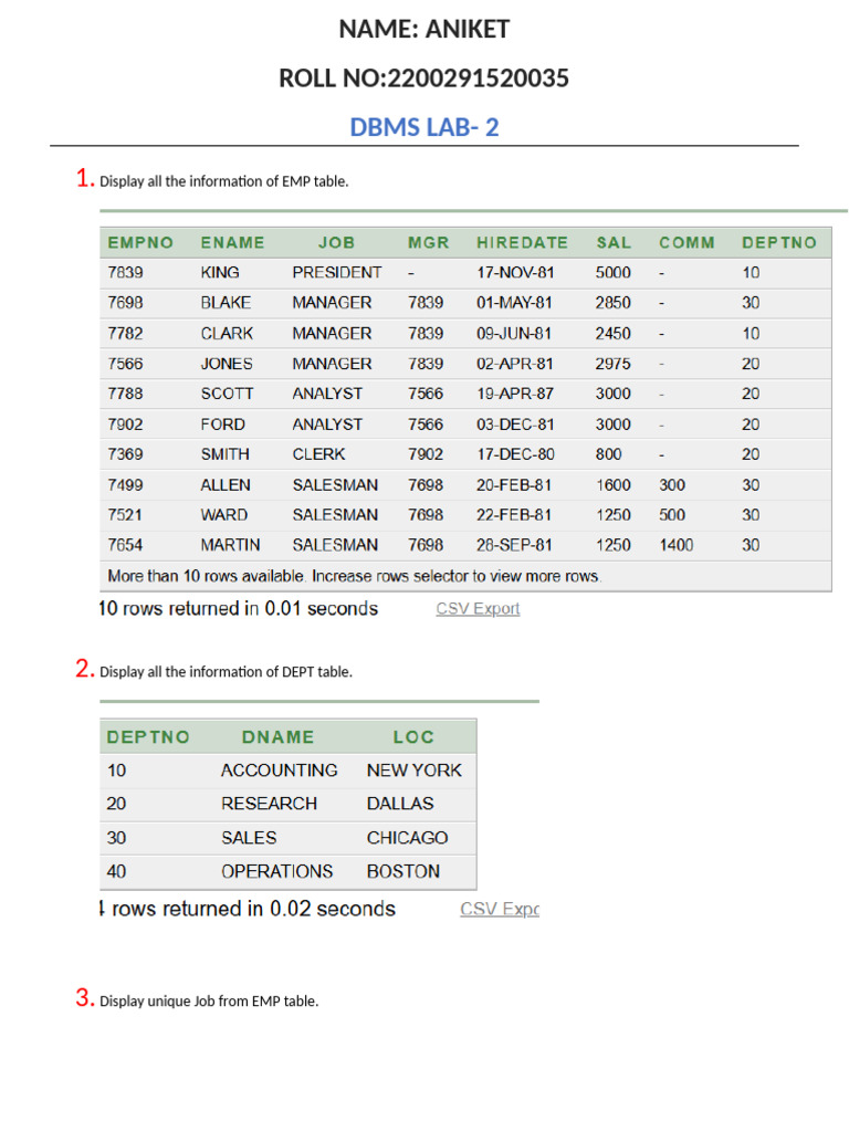 ANIKET_DBMS-2 | PDF | Information Retrieval | Data Management Software ANIKET_DBMS-2 | PDF | Information Retrieval | Data Management Software
