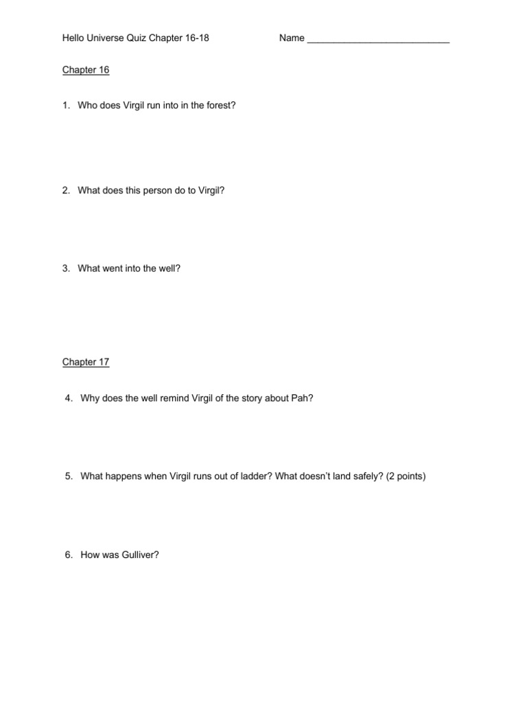 Hello Universe Chapter 16-18 Quiz | PDF