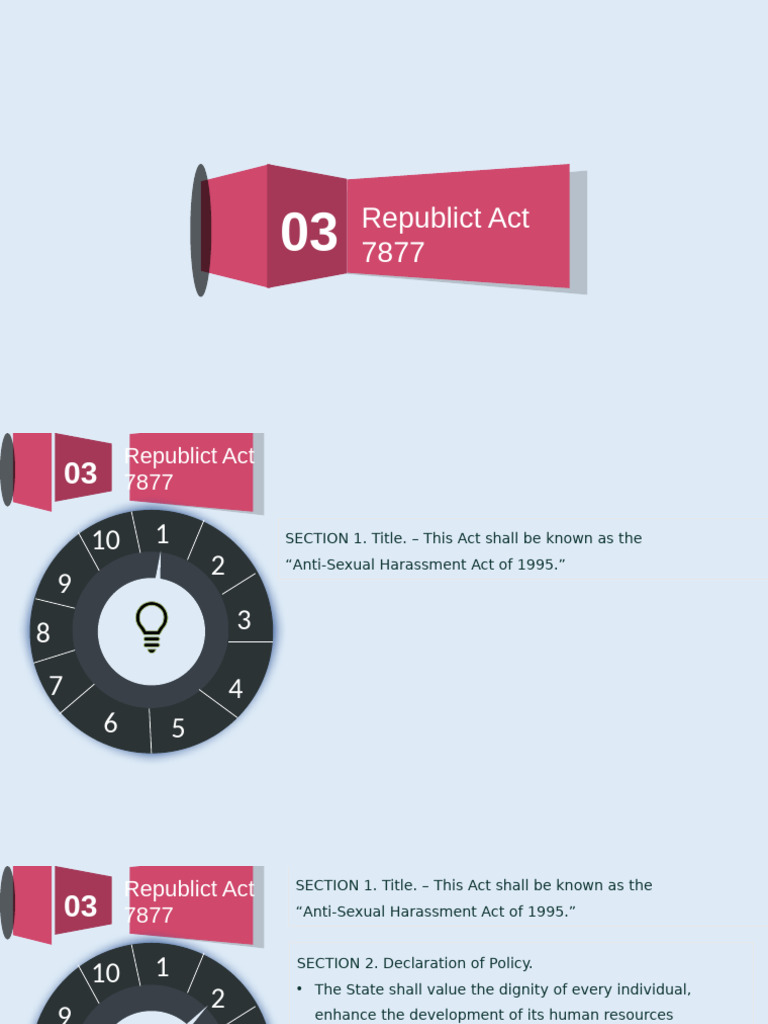 Republic Act 7877 | PDF | Sexual Harassment | Harassment