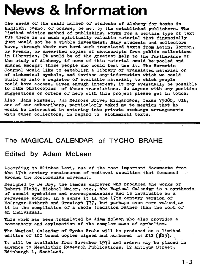 The Magical Calendar of Tycho Brahe | PDF | Resurrection Of Jesus | Alchemy